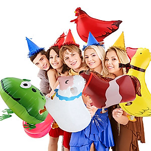 SOTOGO 10 Pieces Walking Animal Balloons Pet Balloons Farm Animal Balloon Toys Air Walkers for Kids Gift Birthday Party Decor