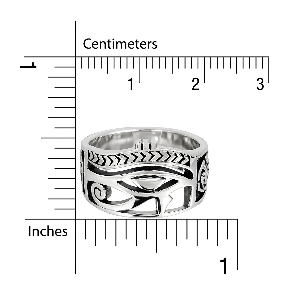 WithLoveSilver 925 Sterling Silver Ancient Egyptian Eye of Horus Symbol of Protection Ring (12)