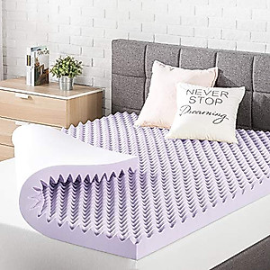 Best Price Mattress 3 Inch Egg Crate Memory Foam Mattress Topper with Soothing Lavender Infusion, CertiPUR-US Certified, Queen