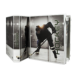 Unikeep Hockey Themed Trading Card Collection Binder with Trading Card Pages. The Binder/Case Is Fully Enclosed to Protect the Cards (Faceoff, Poly Rings)