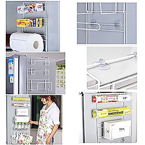 OKOKMALL US--Hot 6 Tier Kitchen Spice Rack Storage Shelf Over Fridge Cabinet Holder Organizer