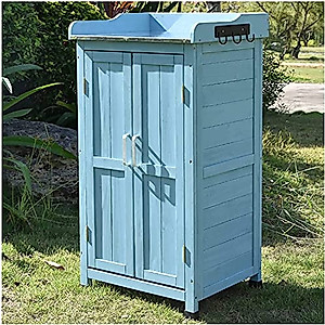 MUWIZ Outdoor Storage Shed, Storage Shed and Tool Shed Garden Storage Shed Small 3 Tier Fir Wood Locker Patio Tool Locker Locker Tool Locker Lawn Care Equipment