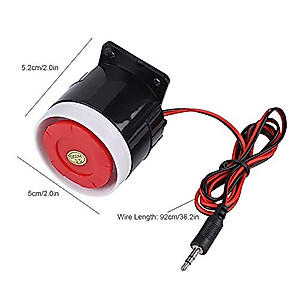 120dB DC 12V Mini Red Wired Loud Alarm Horn Safety Warning/Burglar Horn for Home Security Monitoring System Indoor and Outdoor Safety