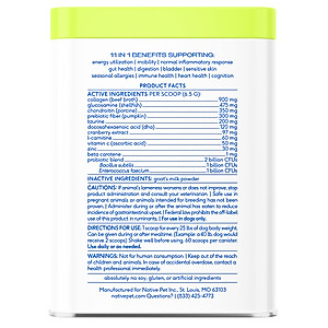 Native Pet The Daily Dog Supplement - 11 in 1 Dog Multivitamin - Tasty Scoop with Dog Supplements & Vitamins - Multi Vitamin for Dog Energy, Mobility, Skin & Coat - 12 Active Ingredients 14 oz