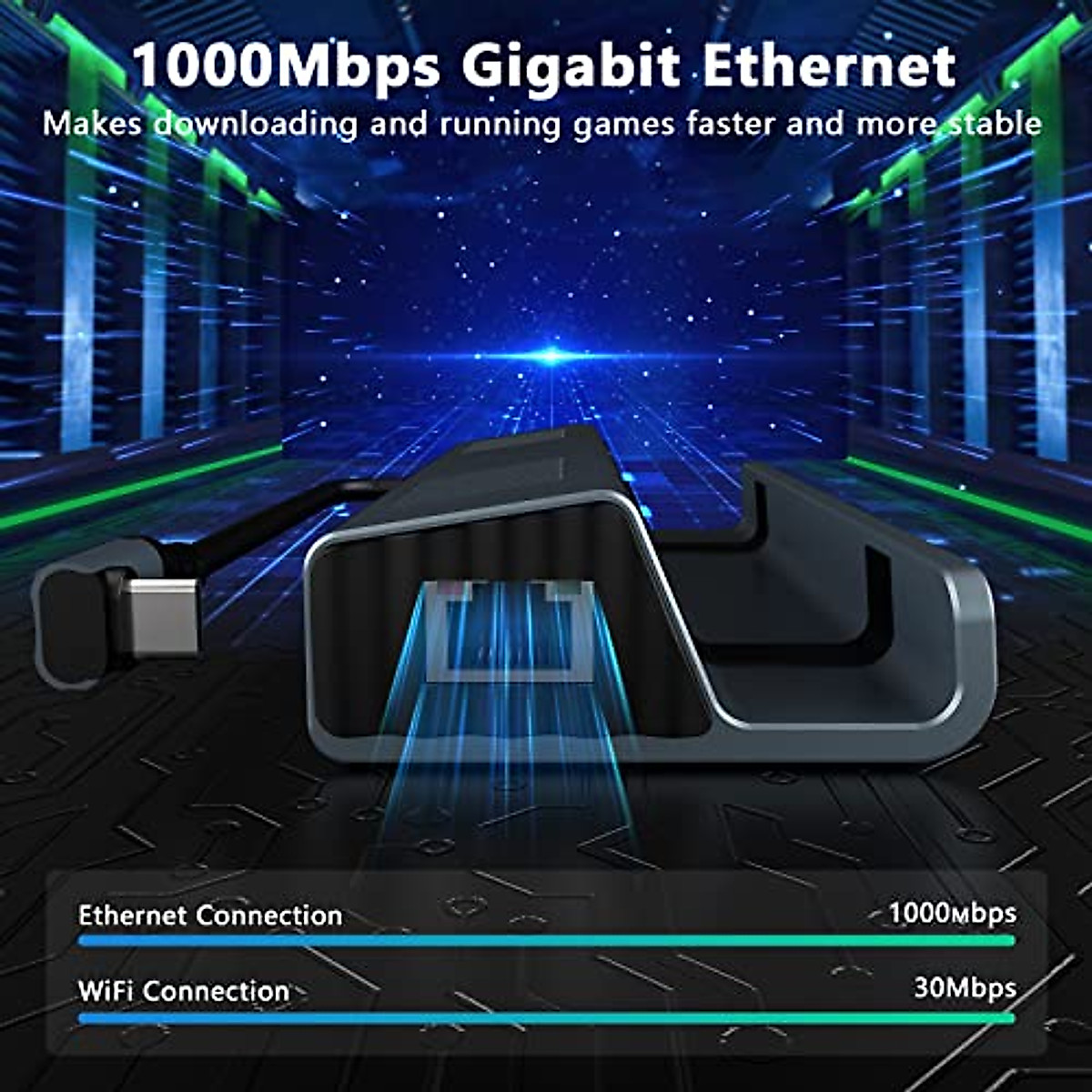MVRPDXC Docking Station for Steam Deck & ROG Ally, 7-in-1 Steam Deck & Legion Go Dock with HDMI 2.0 4K@60Hz, Gigabit Ethernet, USB 2.0, 2 USB 3.1 Gen1, USB-C 3.1 Gen1and Full Speed Charging USB-C Port