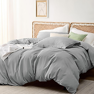 Bedsure Bundle of Polyester and Rayon Derived from Bamboo Blend Duvet Cover Set and Sheet Set of Rayon Derived from Bamboo, King Size