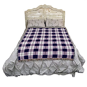 Pure Country Weavers Boysenberry Plaid Blanket - Gift Tapestry Throw Woven from Cotton - Made in The USA (72x54)