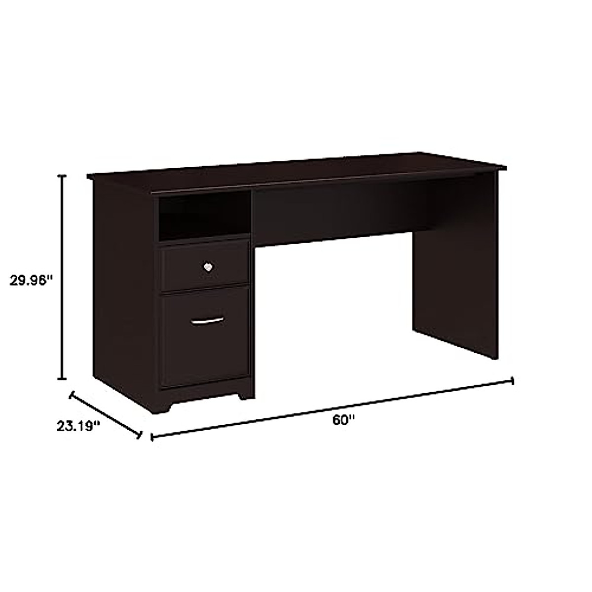 Bush Furniture Cabot 60W Computer Desk with Drawers in Espresso Oak
