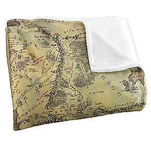 The Lord of The Rings Blanket, 50"x60" Map of Middle Earth Silky Touch Super Soft Throw Blanket