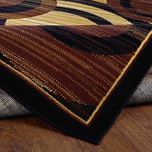 Antep Rugs Kashan King Collection Galaxy Geometric Polypropylene Indoor Area Rug (Black/Beige, 5' x 7')