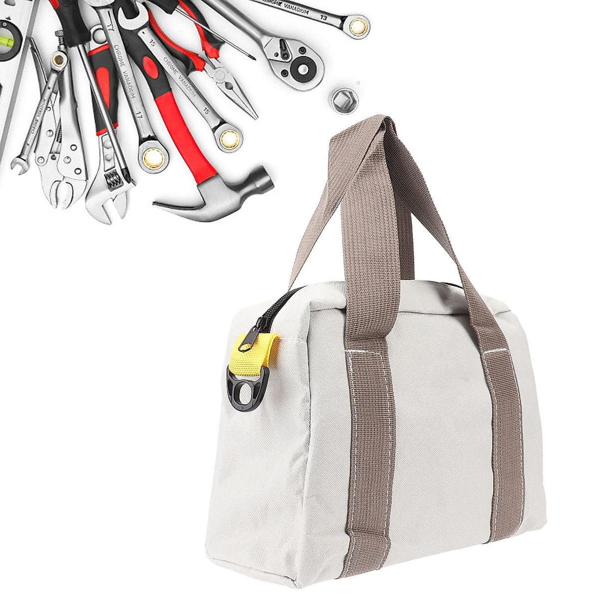 Heavy Duty Wide Mouth Tool Bag with Large Capacity Wear Resistant for Electricians, Plumbers, Mechanics, Plumbers, Handymen (16 Inch)