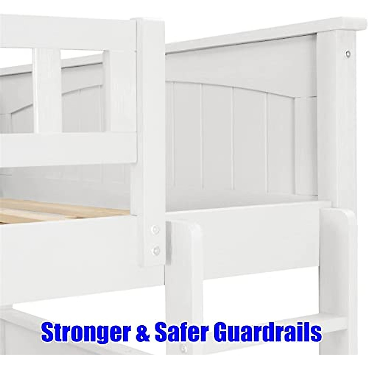 SNIFIT Stronger & Upgraded Version Solid Wood Full Over Full Bunk Bed with Trundle, Thickened More Stable Safer Full Size Bunk Bed Frame with Trundle and Reinforced Ladder, Easier to Assemble (White)