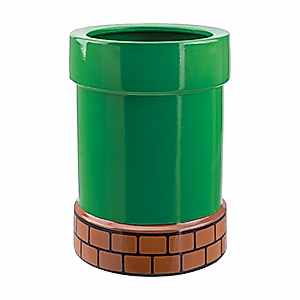 Paladone Super Mario Warp Pipe Flower Pot and Pen Holder, Ceramic Planter or Pen Organizer, Officially Licensed Nintendo, 15 cm