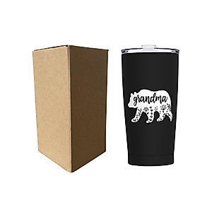 Yipaidel Grandma Bear 20 OZ Tumbler, Travel Coffee Mug, Stainless Steel Cup with Lid, Double Wall Vacuum Insulated Travel Mug Gifts for Men Women
