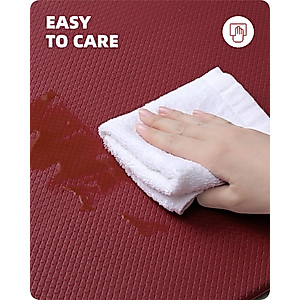 Color&Geometry Kitchen Rug Set 2 Piece Kitchen Runner Rug Kitchen Floor Mat, Cushioned Anti Fatigue Non Skid Waterproof Comfort Standing Kitchen Mat, 17"x29"+17"x59", Red