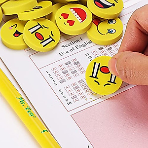 Mr. Pen- Erasers, Pack of 64, Smiley Eraser, Pencil Erasers, Erasers for Kids, School Supplies, Mini Eraser Pencil for Students, Fun Eraser, Cute Erasers, Eraser for School, Prizes for Kids Classroom