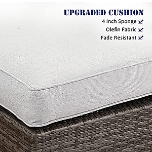 Wisteria Lane 2 Piece Outdoor Patio Armless Sofa, Outdoor Wicker Sectional Furniture with Cushion, Additional Loveseats for Garden Backyard, Grey