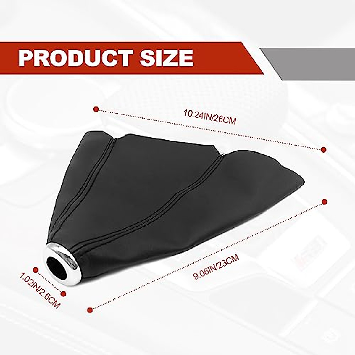 Vrasly Universal Car Shift Knob dust Cover Black, Shift Knob dust Cover Black PU Leather Manual/Auto Shifter Shift Boots Cover, Compatible with Most Car Truck,SUV