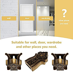 Housoutil 3pcs Bag Purse Hooks Coat Hanger Heavy Light for Cup Retractable Key Retro Towel Brown Hook Duty Kitchen Aluminum Scarf Rack Hooks: Hanging Holder Folding Glass Bathroom Wall