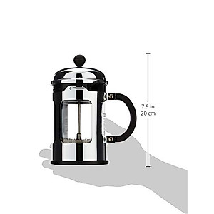 Bodum Chambord 4 Cup French Press Coffee Maker with Locking Lid Stainless Steel, 17-Ounce