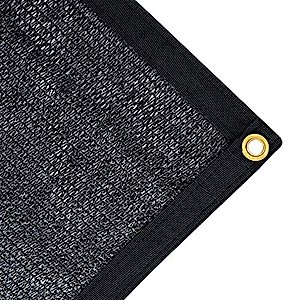 JTsuncover- Black 75% Shade Cloth Mesh Sun Block Net Mesh Shade for Garden Patio UV Resistant - Grommets Each 1ft - 10 ft x 20 ft