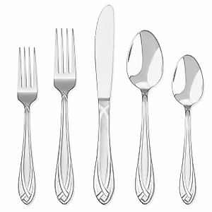 Hampton Forge Lace Frosted Flatware Set, Service for 8, Metallic
