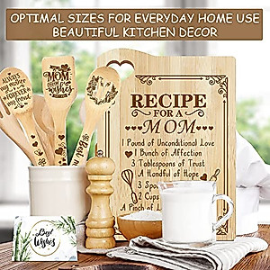 Mom Gifts, Mom Mothers Day Gifts, Gift for Mom from Daughters/Son, Mom Kitchen Gifts Cutting Board - Birthday Presents for Mom from Daughter - Mother Cooking Board with Utensil