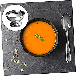 KJHBV 1pc Stainless Steel Dessert Cup Fruit Containers Refrigerator Containers Small Glass Containers Wedding Tumbler Metal Sauce Cup Footed Trifle Bowl Salad Cup Household Tableware Mug