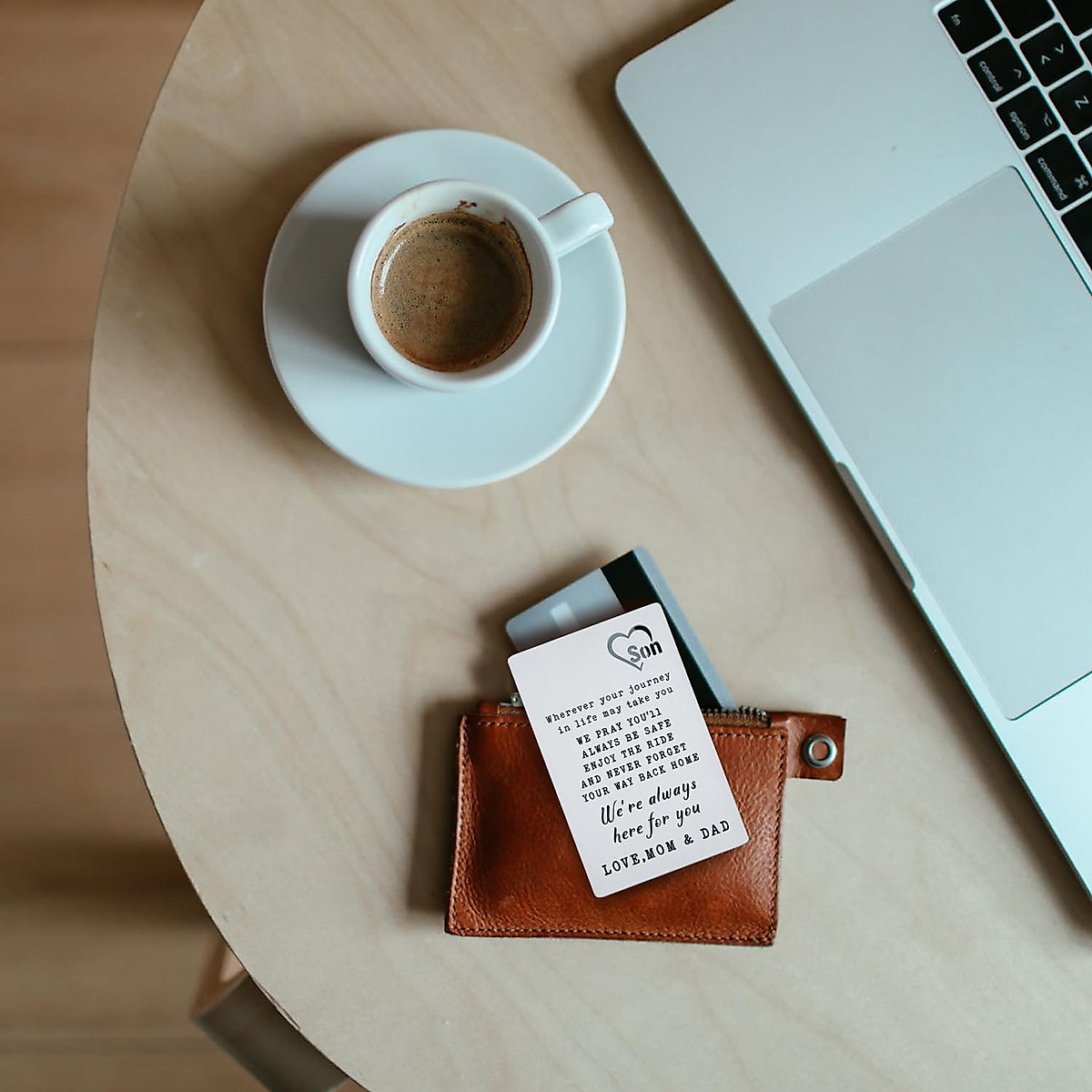 TRCENDE To Our Son Gifts from Mom and Dad Engraved Wallet Insert gift for Son, Son Birthday Card College Graduation Gifts for Son Back To School Birthday Graduation Christmas gift xson1