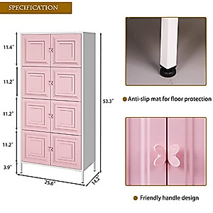 MIOCASA Metal Locker with 8 Doors Storage Cabinet Home and School Storage Organizer Steel Cabinet for Clothes,Bags,Toys and Book (S-Locker-08)
