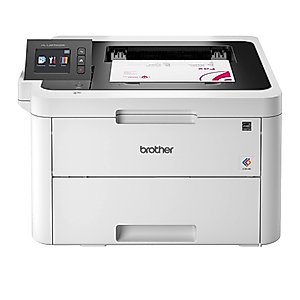 Brother HL-L3270 CDW Compact Wireless Digital Color Laser Printer with NFC for Home Office, White - Print Only - 2.7" Color Touchscreen, 25 ppm, 2400 x 600 dpi, Auto Duplex Printing, 250 Sheet
