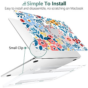 DONGKE for M3 M2 MacBook Air 15.3 inch Case 2023 2024 Release A2941 A3114 with Retina Display & Touch ID, Plastic Hard Case & Keyboard Skin & Screen Protector for MacBook Air 15" - Multicolor Flowers