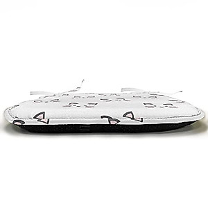 Ambesonne Kitten Chair Seating Cushion Set of 8, Sketching of a Blushing Cat Face Features Cartoon Style Hand Drawn Cat Whiskers, Seat Pads for Office with Anti-Slip Backing, 16"x16", Grey Pale Pink