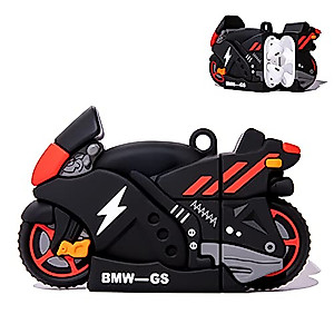 Yatchen Unique Case Compatible with AirPods Pro ,Creative Fun 3D Cartoon Motociclo Design AirPods Cover Case Cool Skin Soft Rubber Shockproof Protective Case (AirPods Pro, Red)