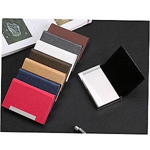 Tofficu 3pcs Business Wallet Name Holder Stainless Steel Case Holder for Business