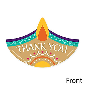 Big Dot of Happiness Happy Diwali - Shaped Thank You Cards - Festival of Lights Party Thank You Note Cards with Envelopes - Set of 12