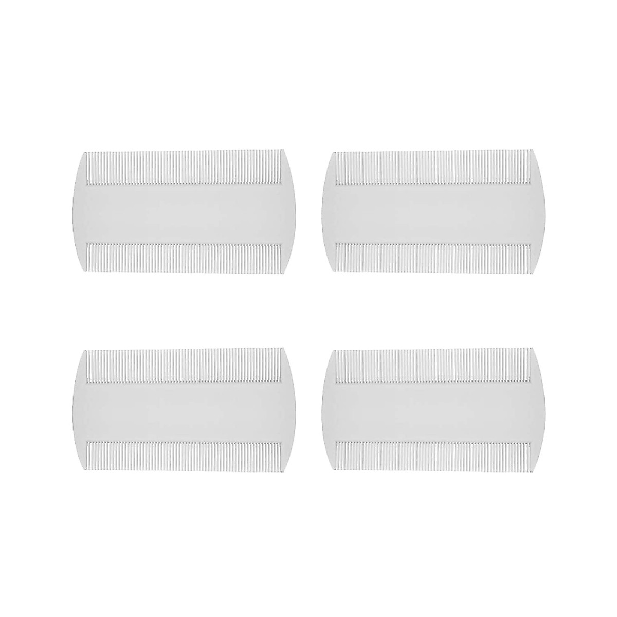 4 Piece White Fine Tooth Nit Combs Double-Sided Detection Removes Head Lice From All Types of Hair Headlice Dog Flea Comb for Pets, Adults and Kids