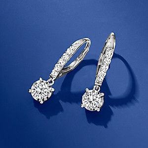 Ross-Simons 1.00 ct. t.w. Diamond Drop Earrings in 14kt White Gold