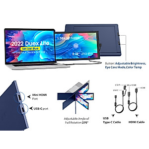 Mobile Pixel Duex Lite 12.5" Full HD USB Mobile Monitor Navy 101-1005P05 , (Renewed)