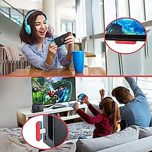 UeeVii Switch Bluetooth Adapter, Bluetooth 5.0 Audio Transmitter Adapter for Nintendo Switch & Switch Lite PS5 PS4 Supports in-Game Voice Chat& Dual Link USB-C APTX Low Latency for Headphones Airpods
