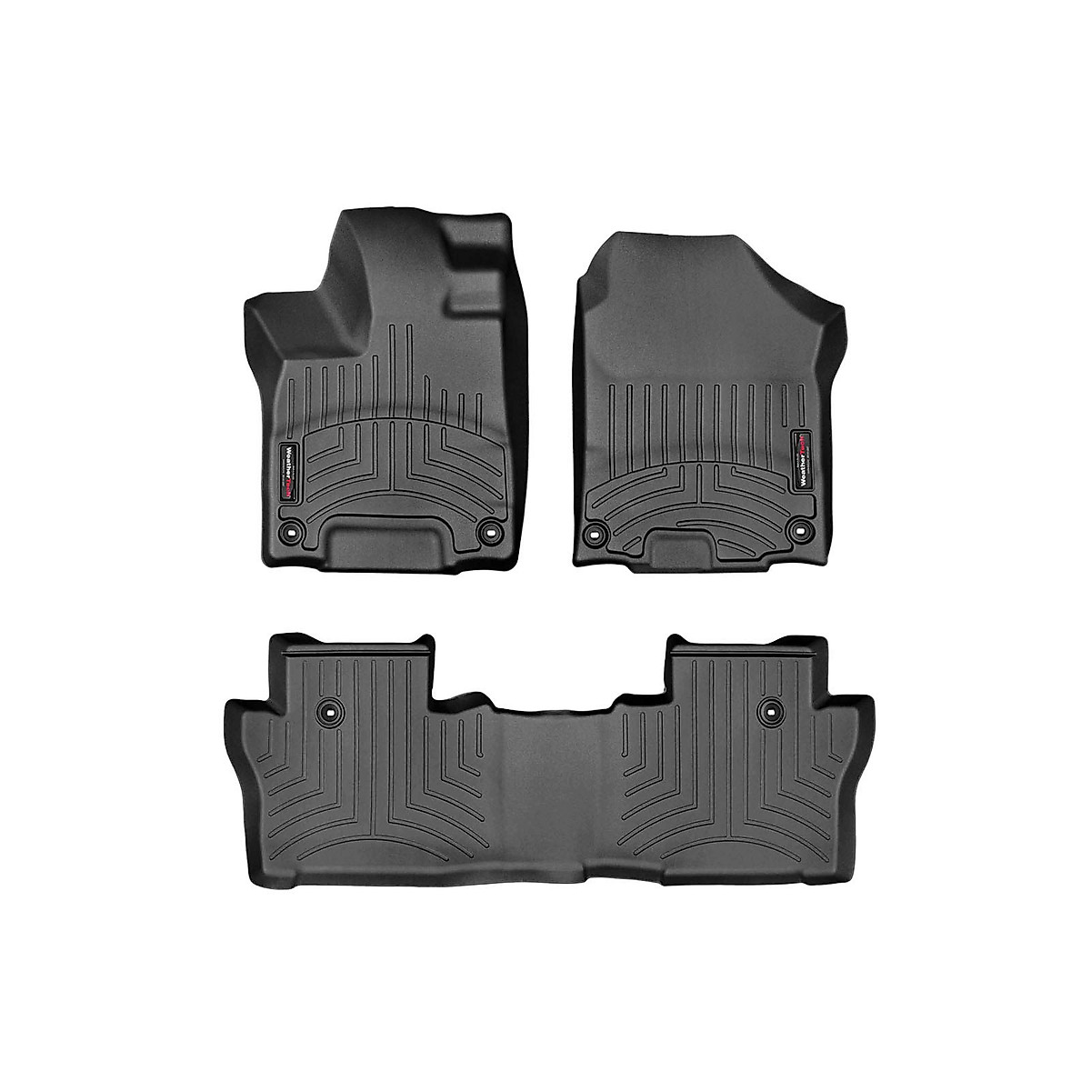 WeatherTech Custom Fit FloorLiners for Honda Passport, Pilot - 1st & 2nd Row (44839-1-2), Black