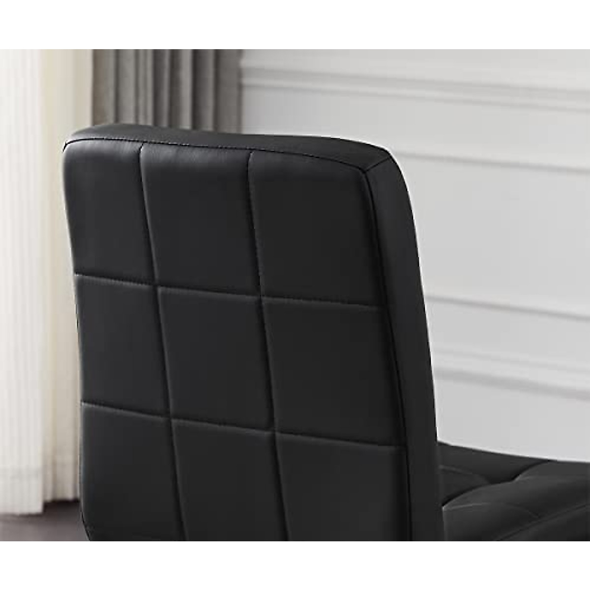 Black Dining Chairs Set of 2 - Sturdy, Fashionable & Multi-Purpose Upholstered Dining Chairs for Dining Room & Kitchen - Easy to Assemble & Clean with Non-Slip Pads by Chrome Alloy Legs