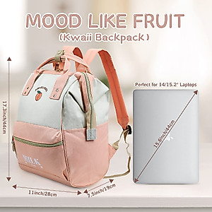 ZOMAKE Travel Laptop Backpack for Women Men:Anti Theft Water Resistant College School Bag - Computer Bookbag Business Work Backpacks Fits 15.6 Inch Laptop (Peach)