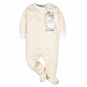 Gerber Unisex Baby 4 Pack Sleep 'N Play Footie Sheep 3-6 Months