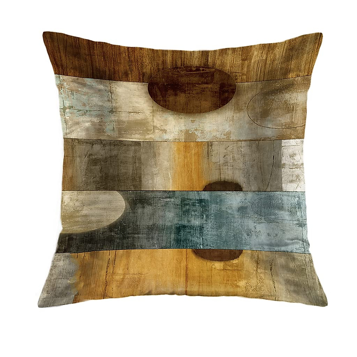 LHAIFA Brown Decorative Throw Pillow Covers 18x18 Set of 4 Teal Pillow Cover Modern Geometry Abstract Art Decorative Pillows for Living Room Bedroom Sofa Couch Outdoor Pillow Covers