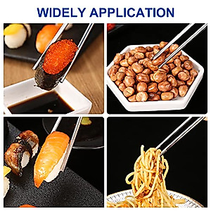 Tvkiadv Metal Chopsticks 5 Pairs Stainless Steel Reusable Chopsticks Laser Engraved Square Lightweight Non-Slip Chop Sticks Gift Set Dishwasher Safe for Cooking