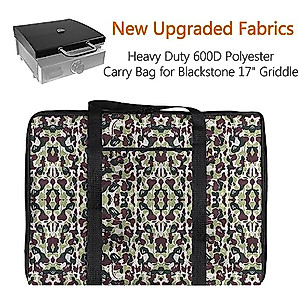 5010 Griddle Lid with Temperature Gauge & Griddle Carry Bag for Blackstone 17 inch Tabletop Griddle Front Grease Cup, 5010 Hard Cover Hood Hinged Lid for 17" Blackstone 1650 Portable Grill