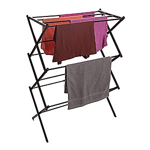 BINO 3-Tier Collapsible Drying Racks | Black | Laundry Foldable Rack | Air Drying & Hanging | Foldable Portable Indoor & Outdoor | Space Saving Clothes Dryer Stand