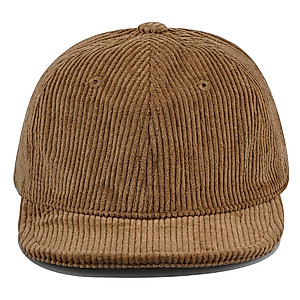 CLAPE Classic Baseball Cap Low Profile Cotton Dad Hat Corduroy Trucker Cap Casual Fitted Cap Snapback Hat Unisex (GD29-Camel)