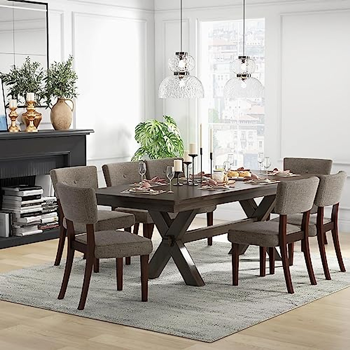 ACME Set of 2 Drake Espresso Side Chair, 36-Inch